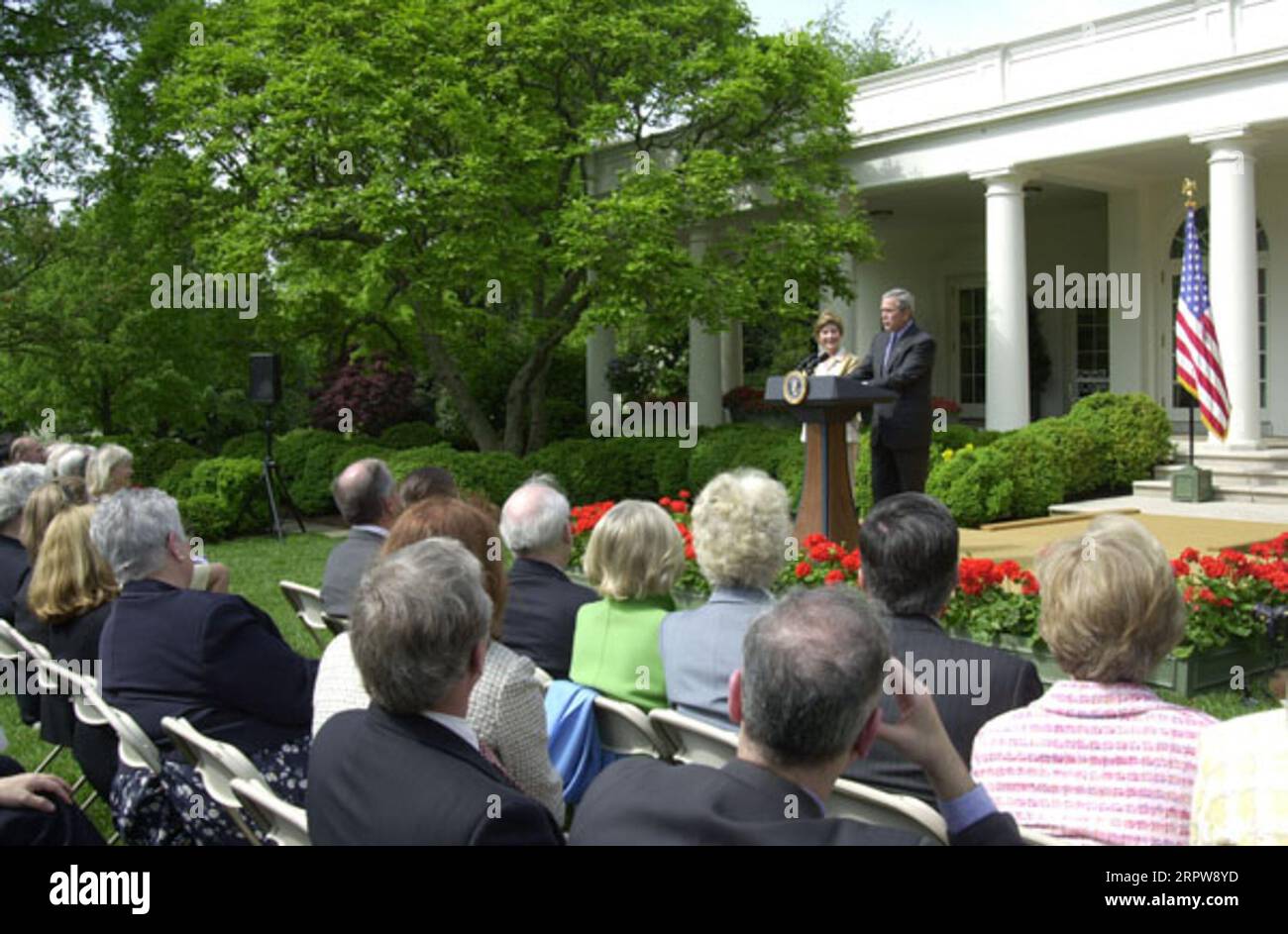 President George Bush, First Lady Laura Bush at Preserve America ...