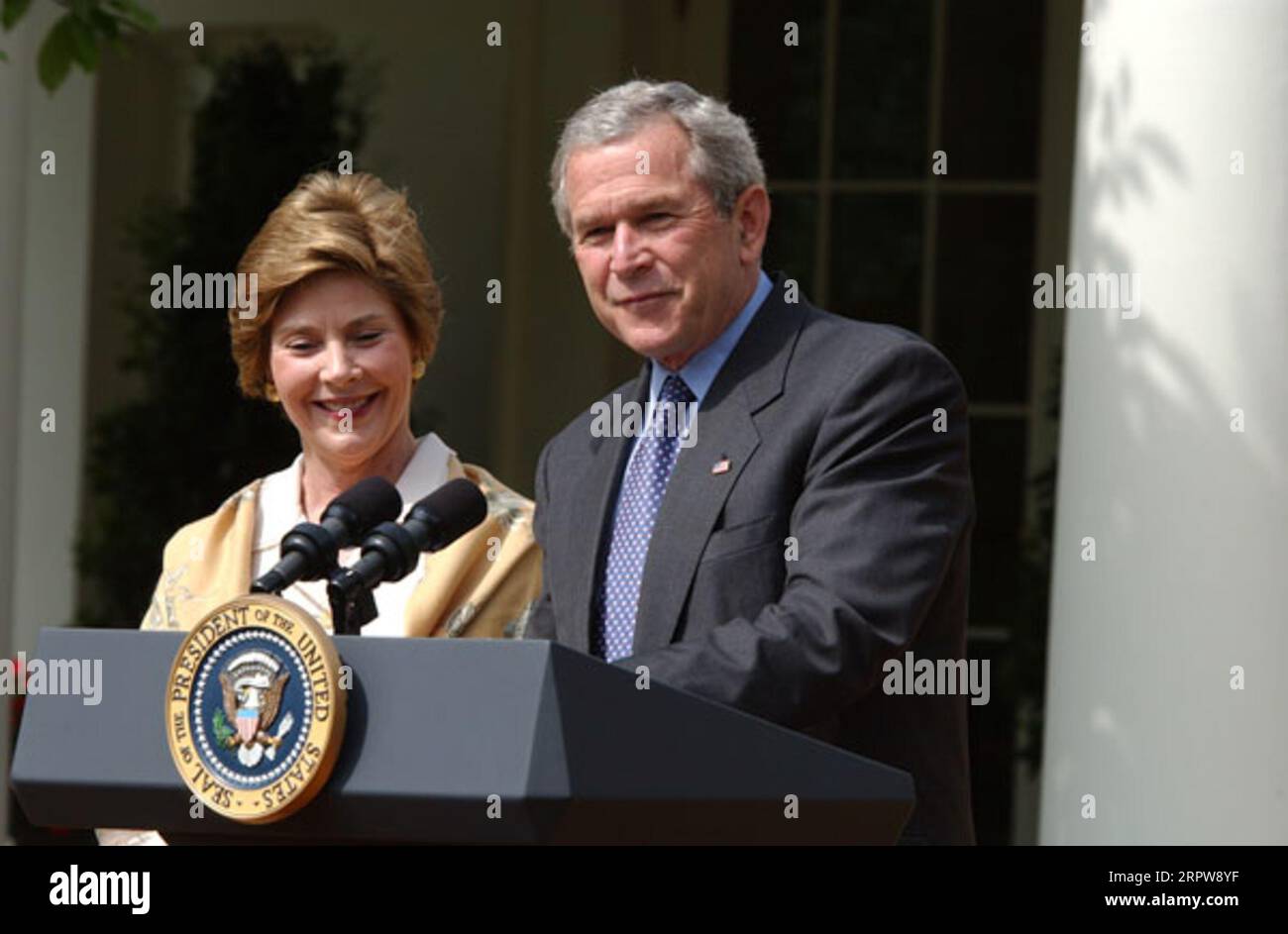 President George Bush, First Lady Laura Bush at Preserve America ...