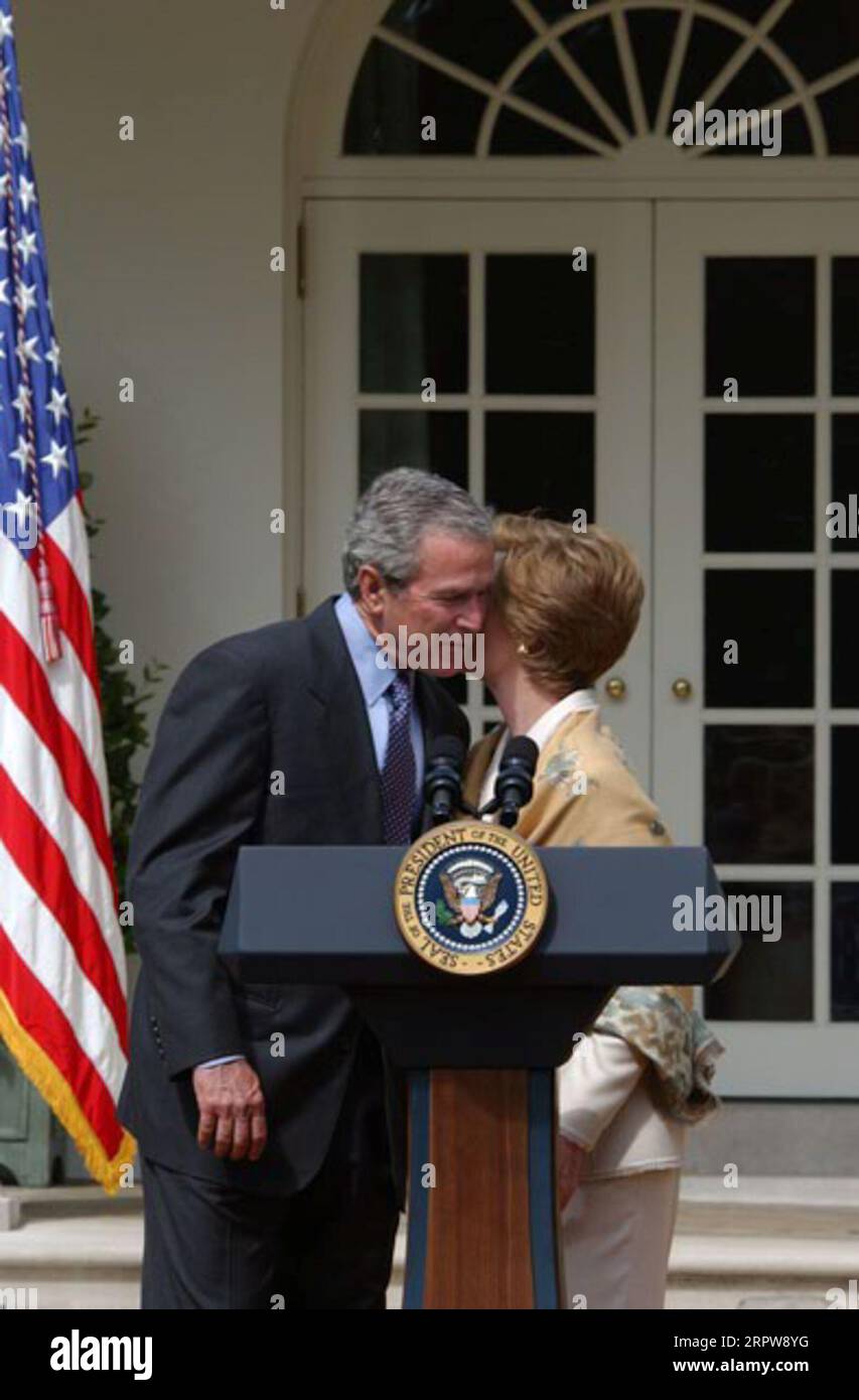 President George Bush, First Lady Laura Bush at Preserve America ...