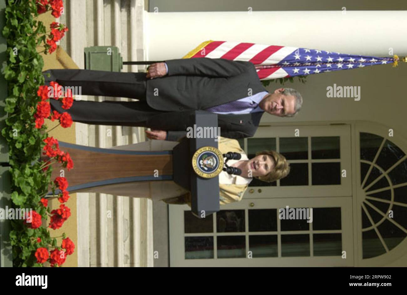 President George Bush, First Lady Laura Bush at Preserve America ...