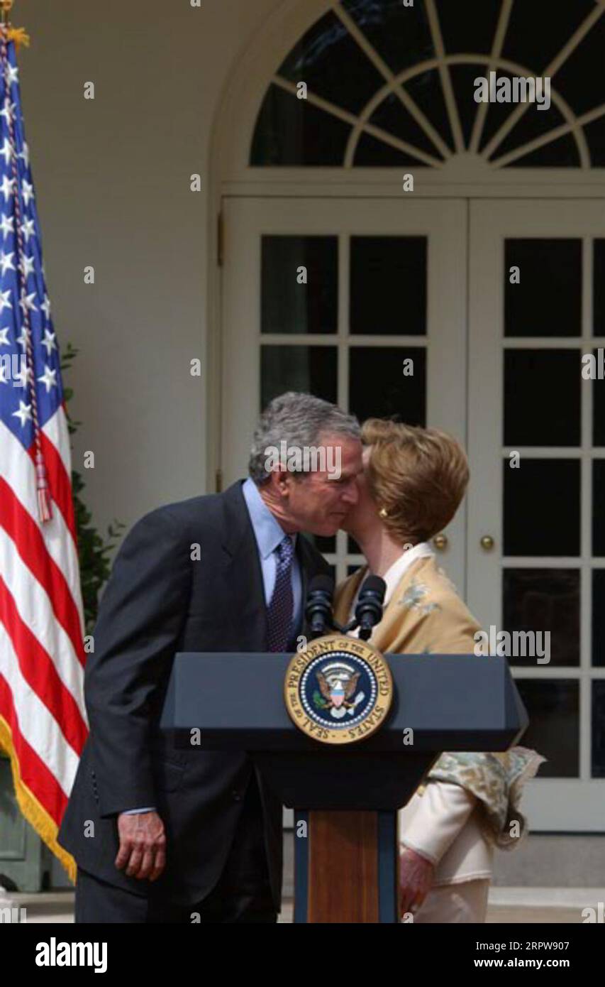 President George Bush, First Lady Laura Bush at Preserve America ...
