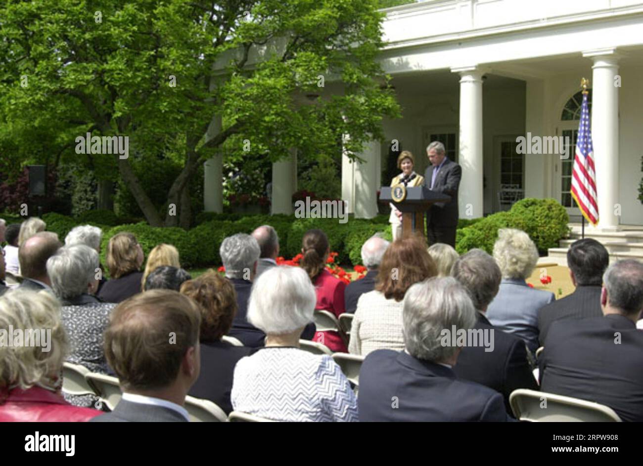 President George Bush, First Lady Laura Bush at Preserve America ...