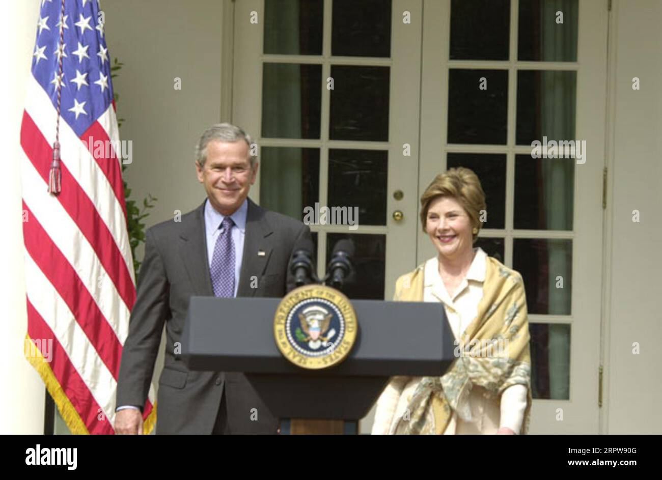 President George Bush, First Lady Laura Bush at Preserve America ...