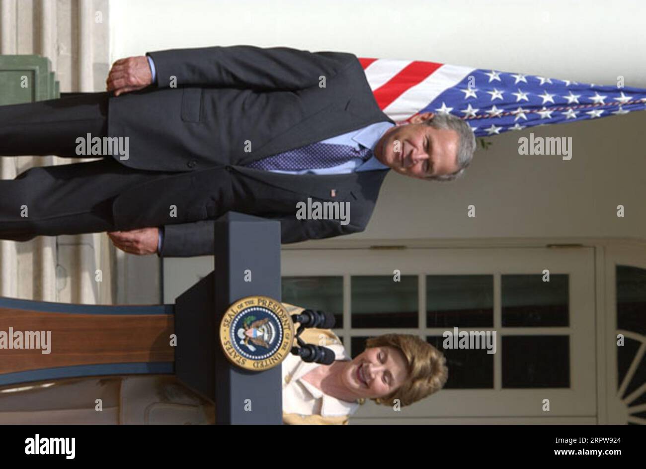 President George Bush, First Lady Laura Bush at Preserve America ...