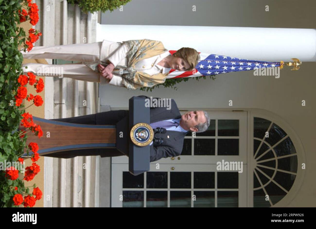 President George Bush, First Lady Laura Bush at Preserve America ...