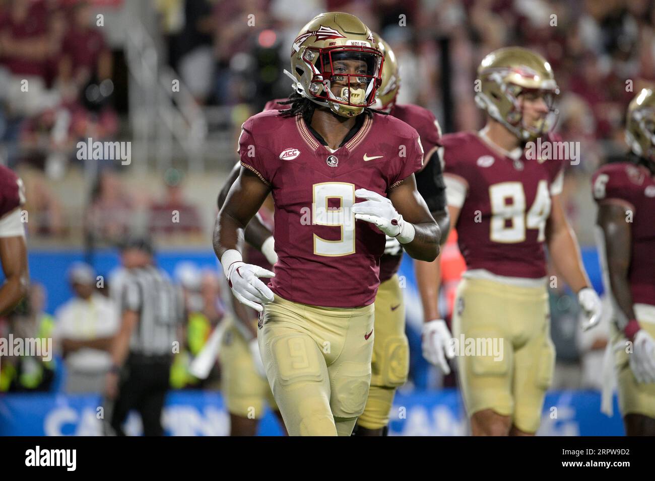 Florida State running back Lawrance Toafili (9) sets up for a play ...