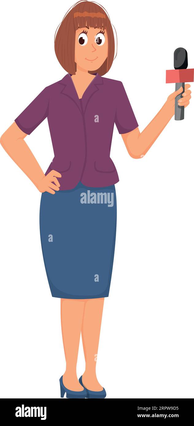 Cartoon female journalist hi-res stock photography and images - Alamy