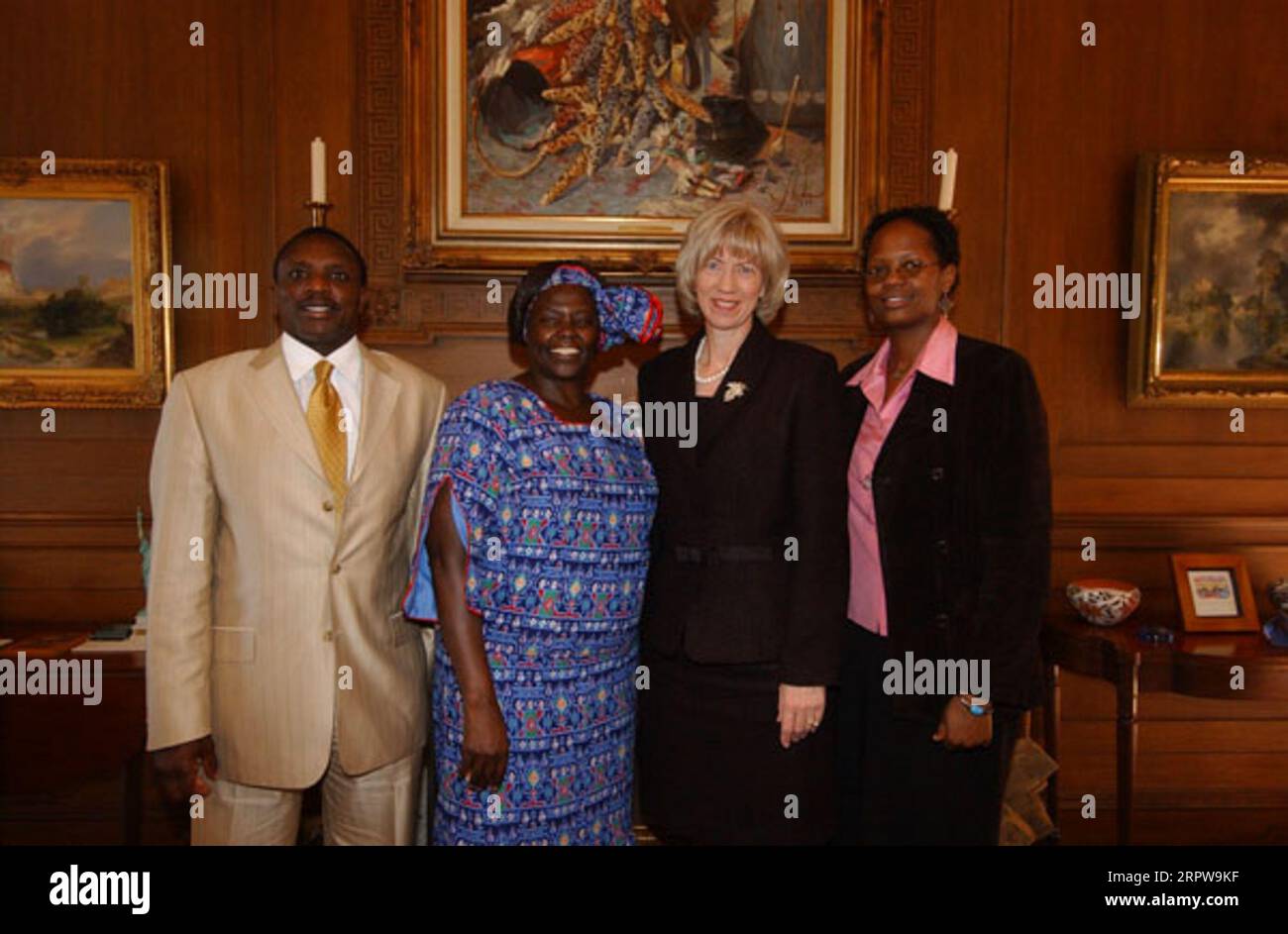 Kenya's Ambassador to the U.S., Leonard Ngaithe, far left, and Kenya's ...