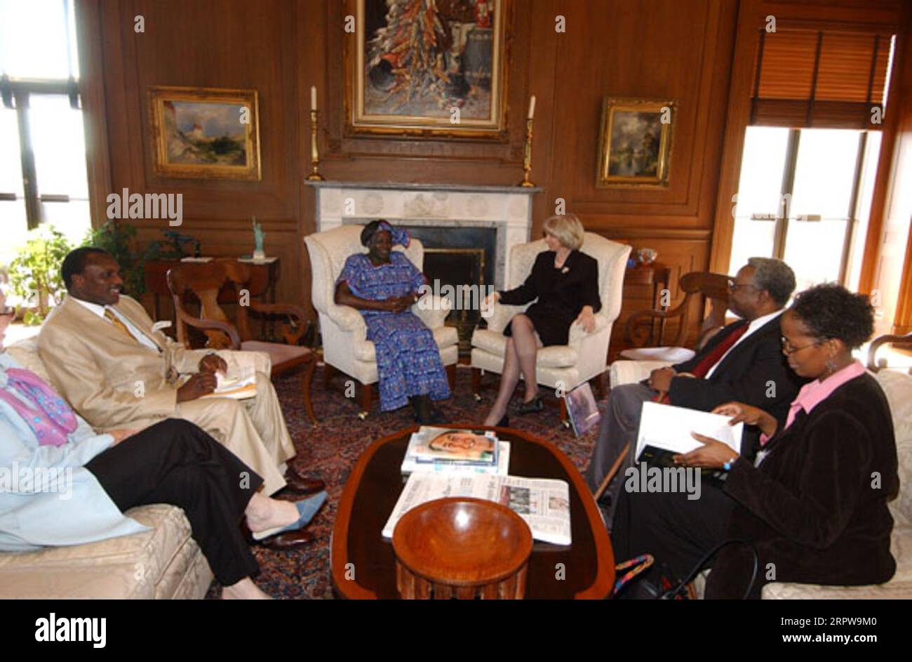 Secretary Gale Norton meeting with Kenya delegation, including ...