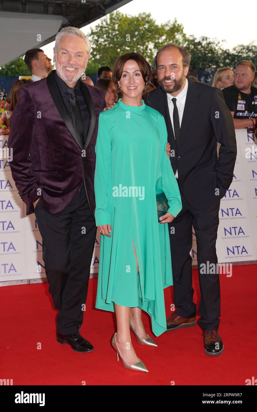(left to right) Brian Conley, Natalie Cassidy and Jonny Freeman arrive ...