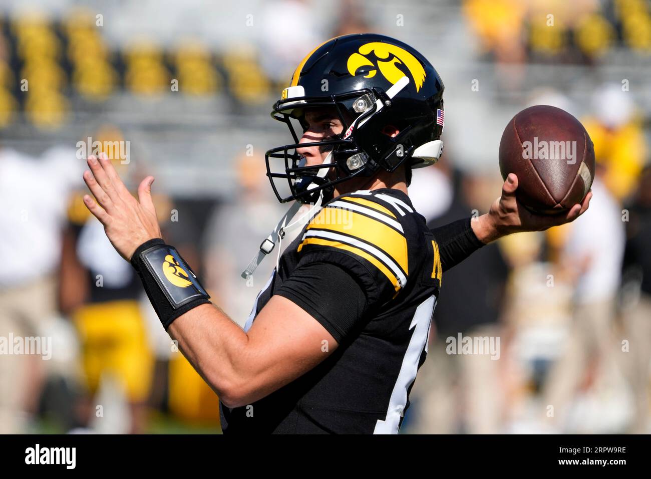 Iowa quarterback Cade McNamara was up before an NCAA college football ...