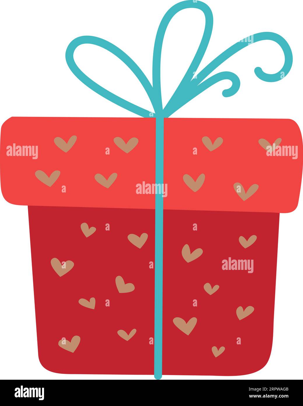 Romantic gift box. Cute present with heart symbol Stock Vector Image ...