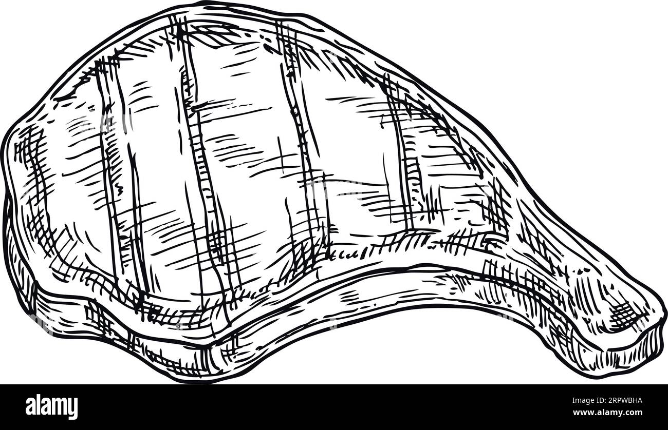 Grilled meat steak engraving. Food menu drawing Stock Vector Image ...