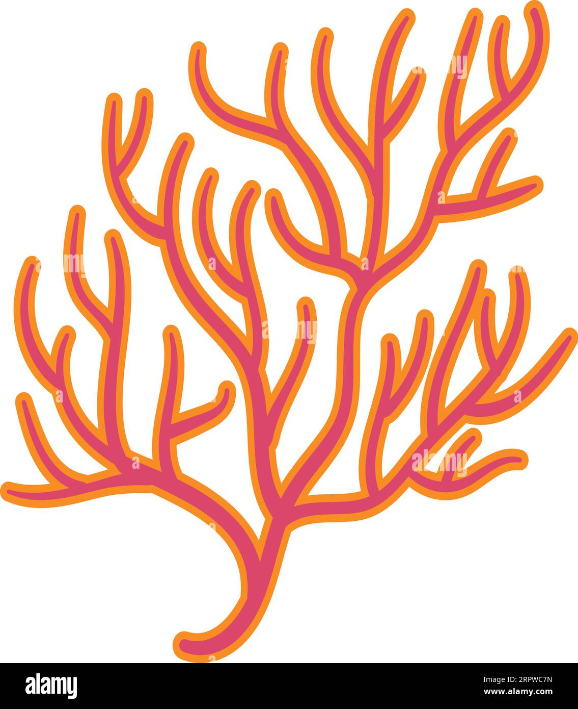 Coral branch color icon. Deep underwater nature Stock Vector Image ...