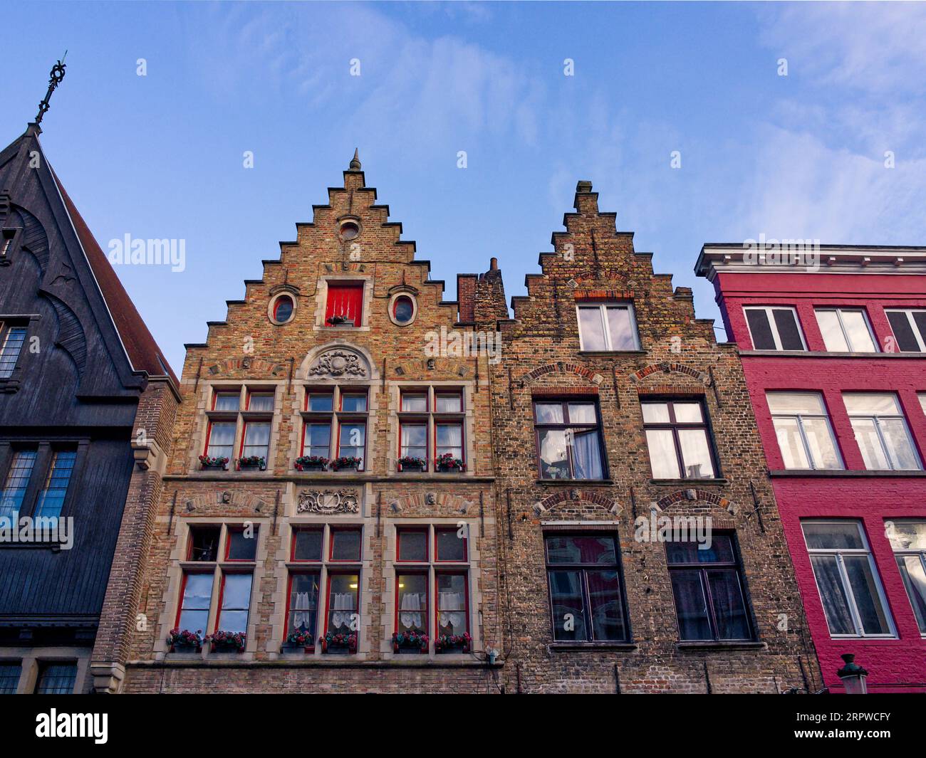 Flemish building architectural facades, Bruges, Belgium Stock Photo - Alamy