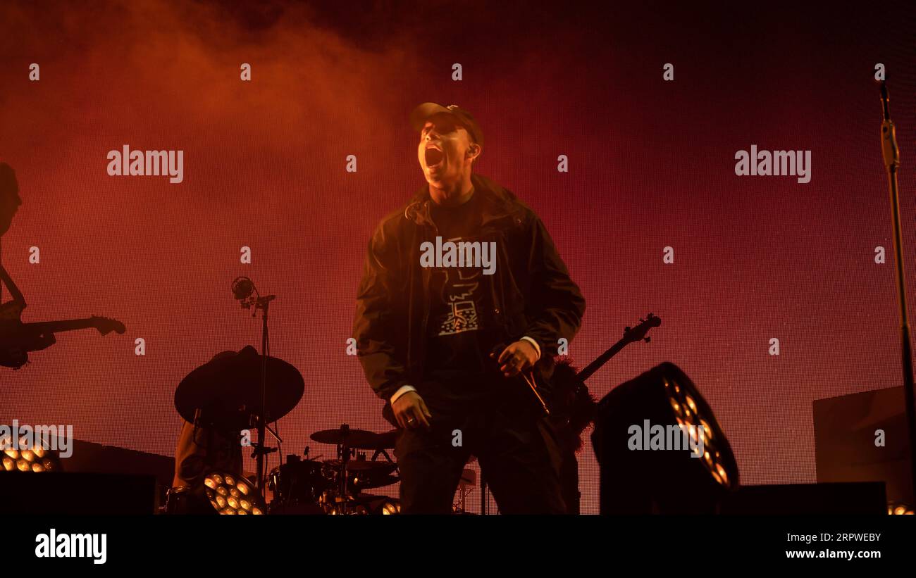 Photographs of Loyle Carner performing at Connect Festival 2023 at the ...