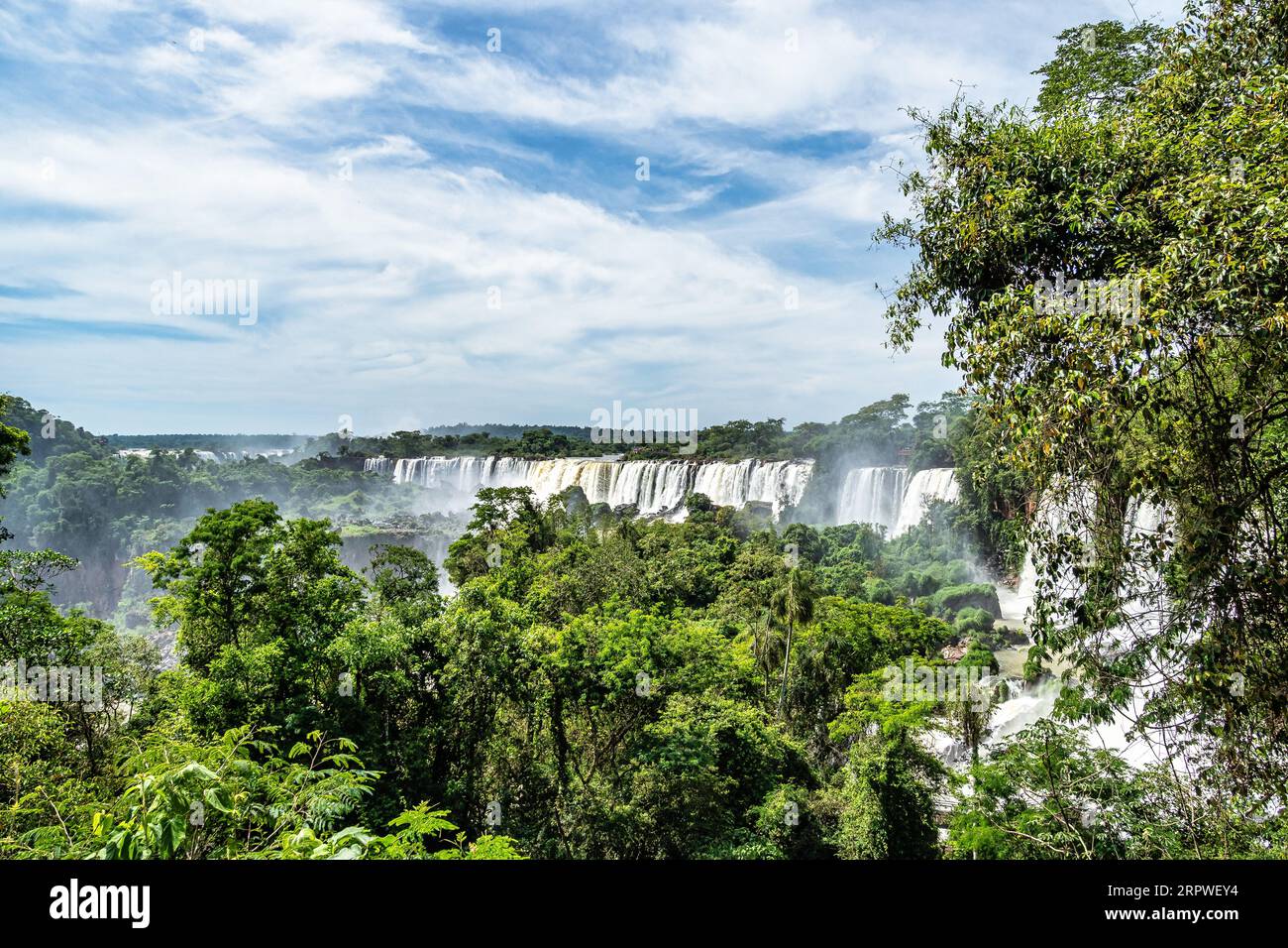 Iguazu Falls, the largest series of waterfalls of the world, located at ...