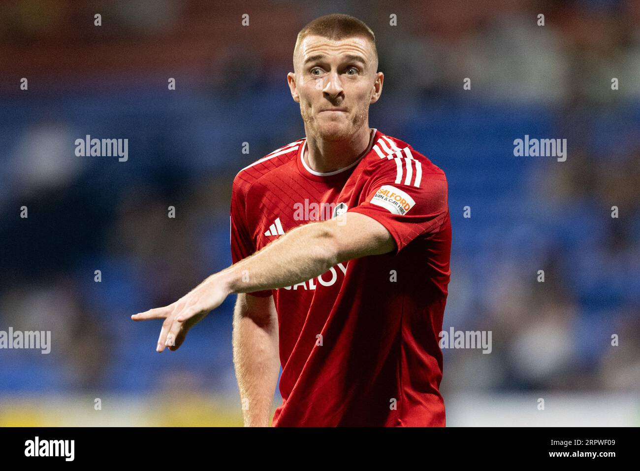 Bolton, UK, 5th September, 2023, Ryan Watson of Salford City during the ...