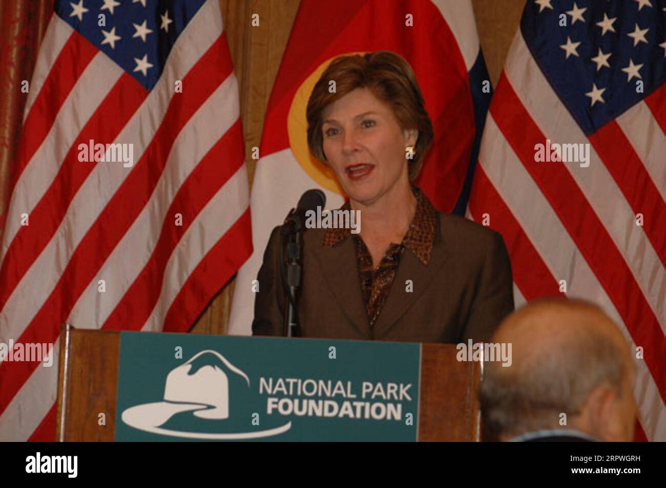 First Lady Laura Bush speaking at National Park Foundation event at the ...