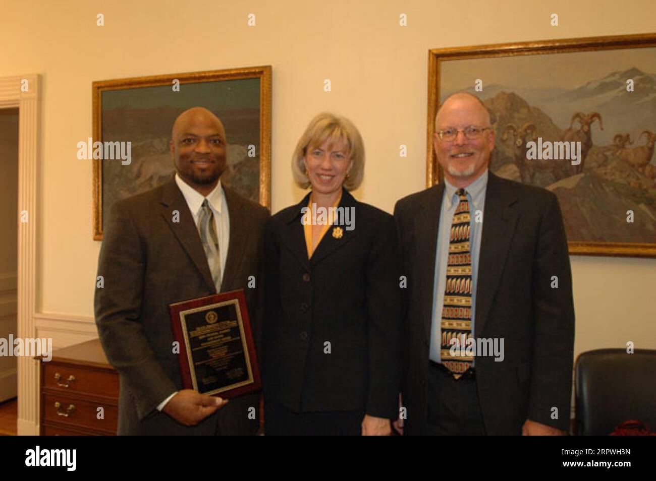 Secretary Gale Norton, second from left, on hand for announcement of ...
