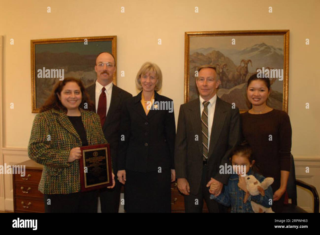 Secretary Gale Norton, third from left, on hand for announcement of ...