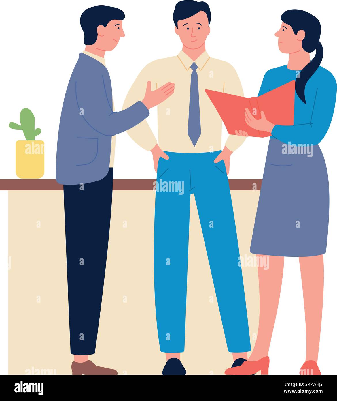 Work discussion. Colleagues talking together. Office problem solving ...