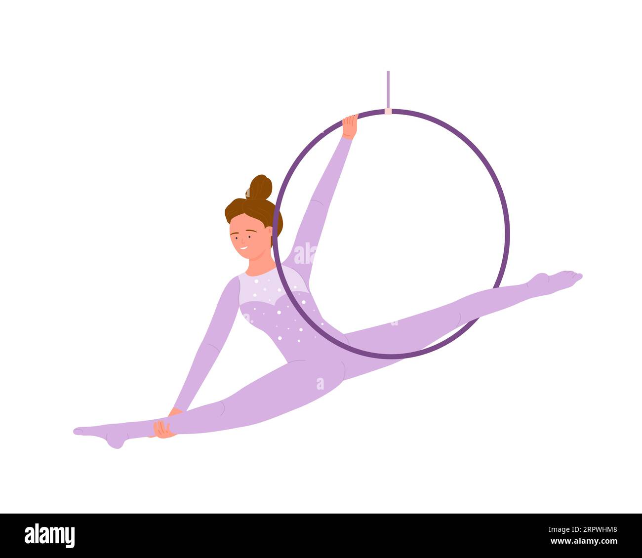 Female circus performance with ring. Circus acrobat artist, amusement ...