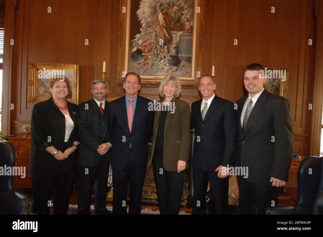 Secretary Gale Norton at Department of Interior headquarters with ...