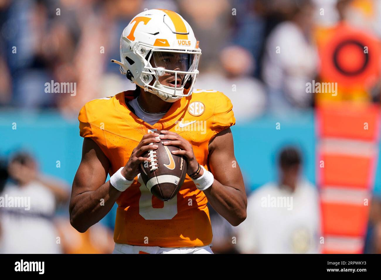 Tennessee quarterback Nico Iamaleava looks to throw against Virginia in ...