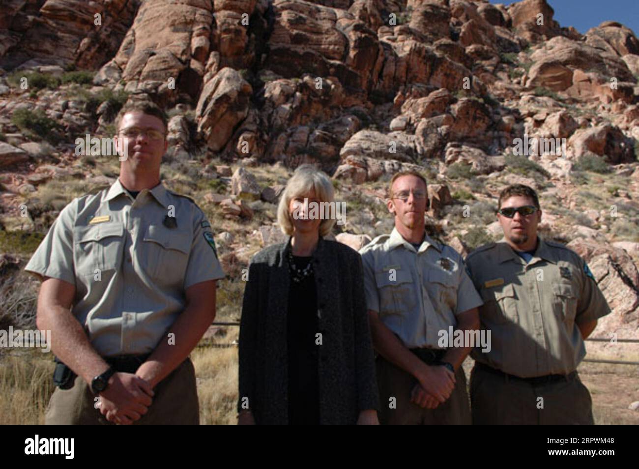 Secretary Gale Norton with Bureau of Land Management staff at Red Rock ...
