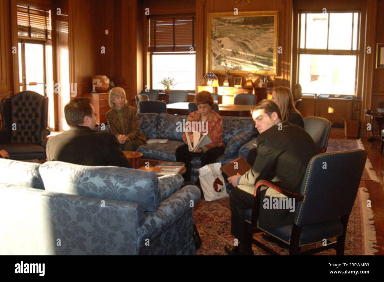 Secretary Gale Norton, rear far left, hosting Department of Interior ...