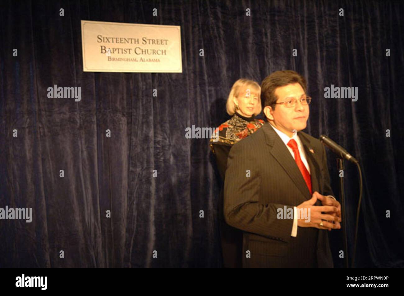U.S. Attorney General Alberto Gonzales, front, with Secretary Gale ...