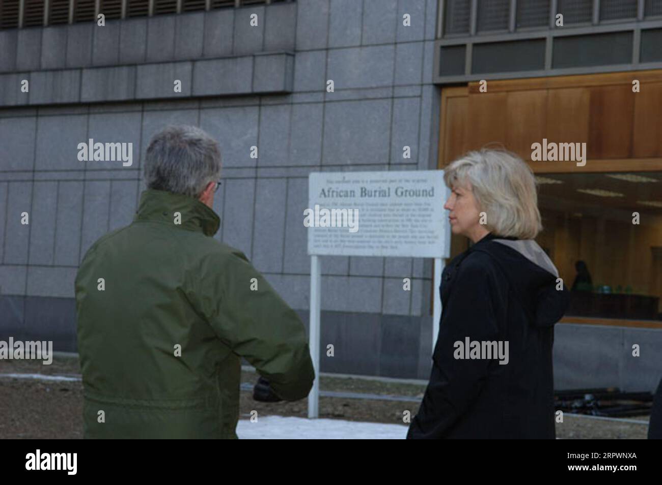 Secretary Gale Norton, right, visiting the African Burial Ground in New ...