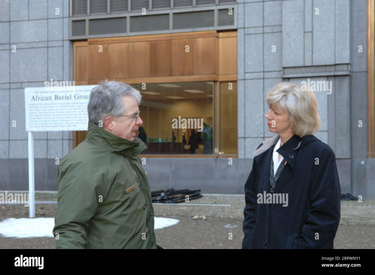 Secretary Gale Norton, right, visiting the African Burial Ground in New ...