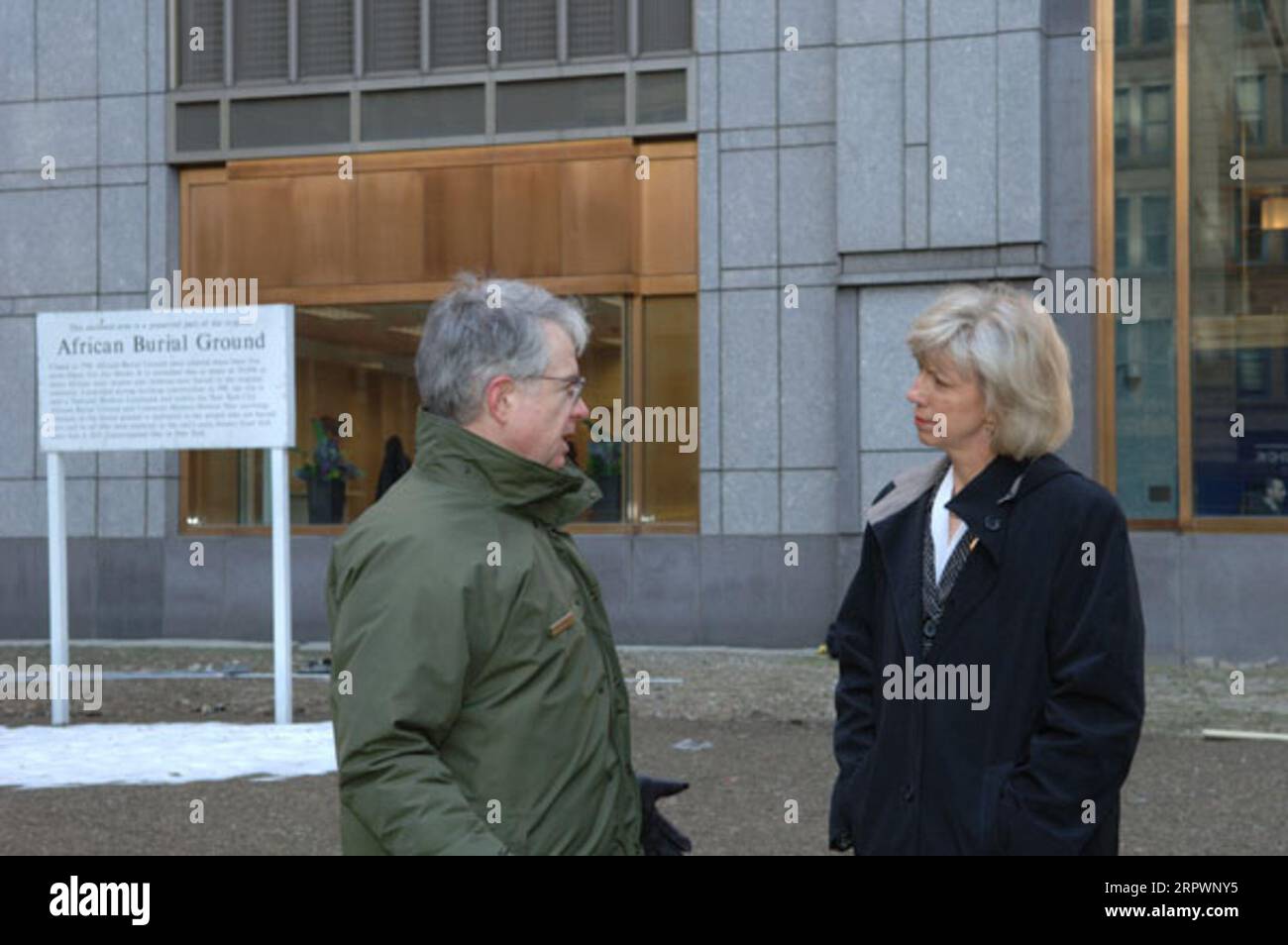 Secretary Gale Norton, right, visiting the African Burial Ground in New ...