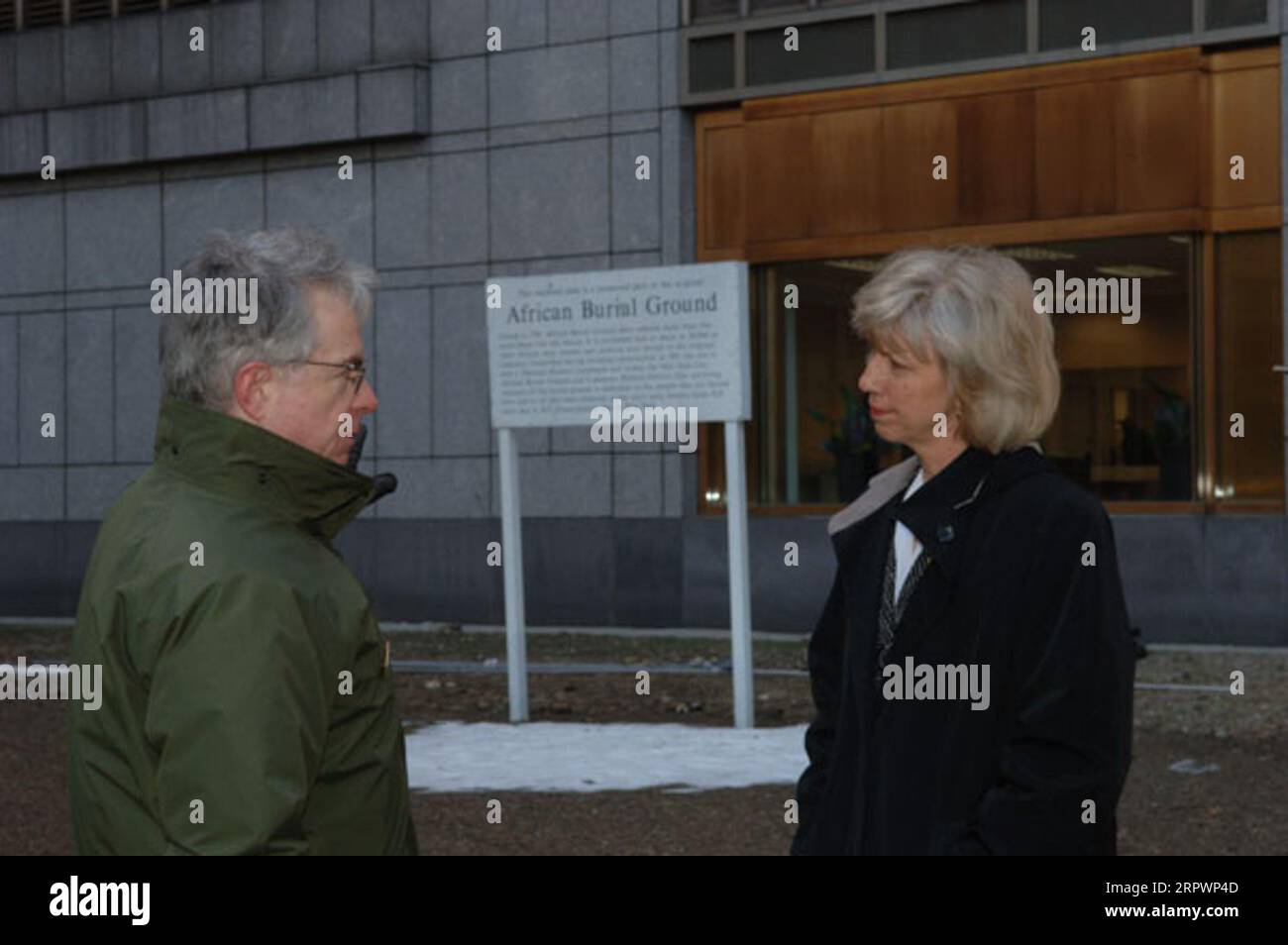 Secretary Gale Norton, right, visiting the African Burial Ground in New ...