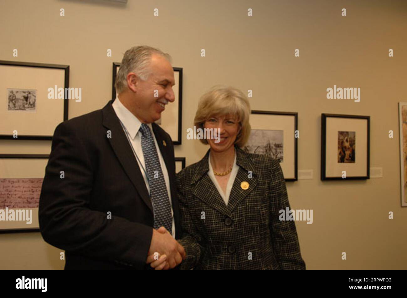 Secretary Gale Norton, right, visiting the Office of Public Education ...