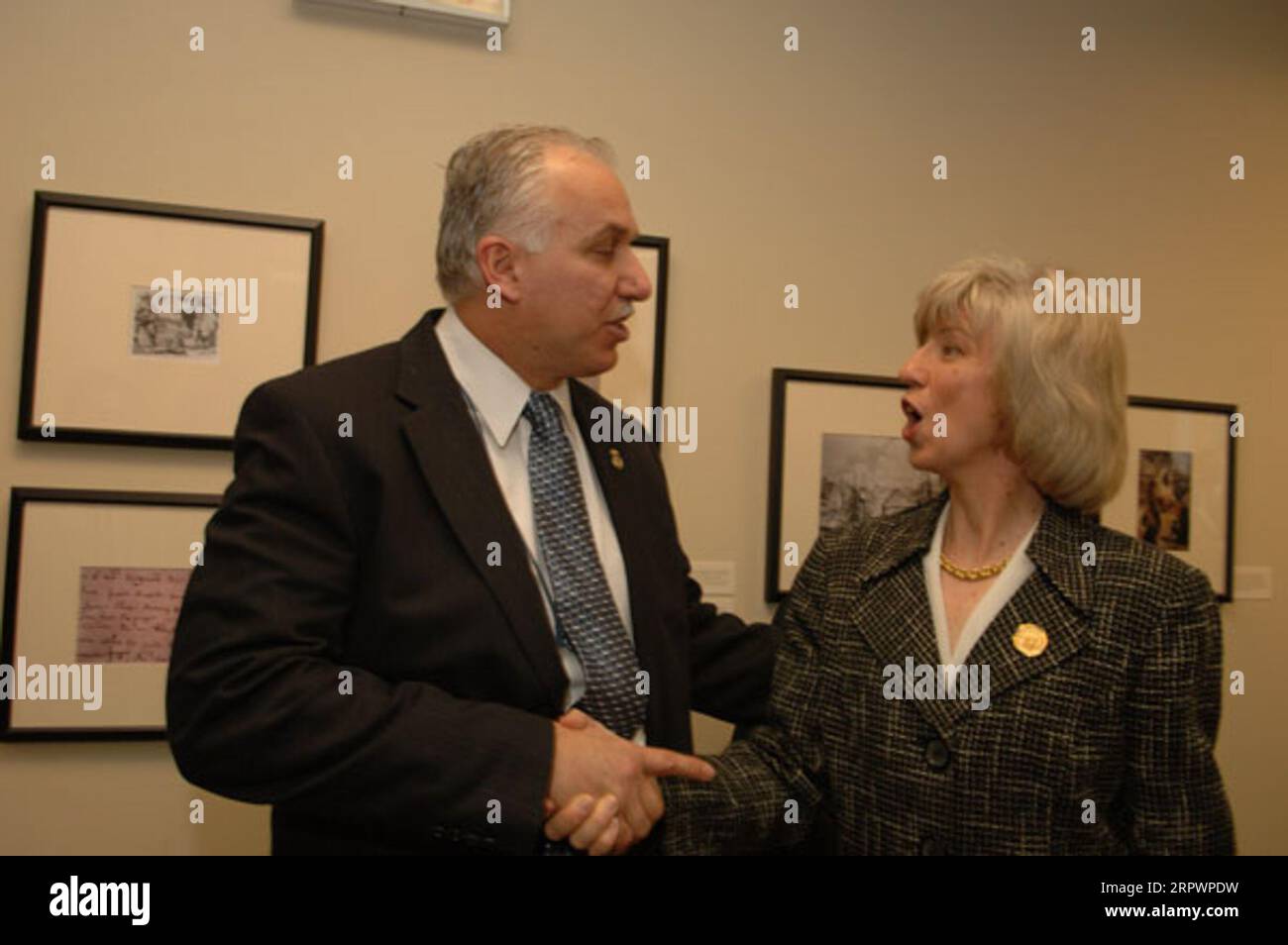 Secretary Gale Norton, right, visiting the Office of Public Education ...