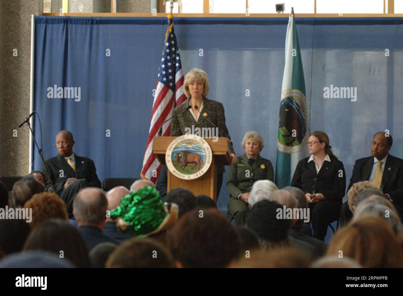 Secretary Gale Norton speaking at ceremony, at the Ted Weiss Federal ...