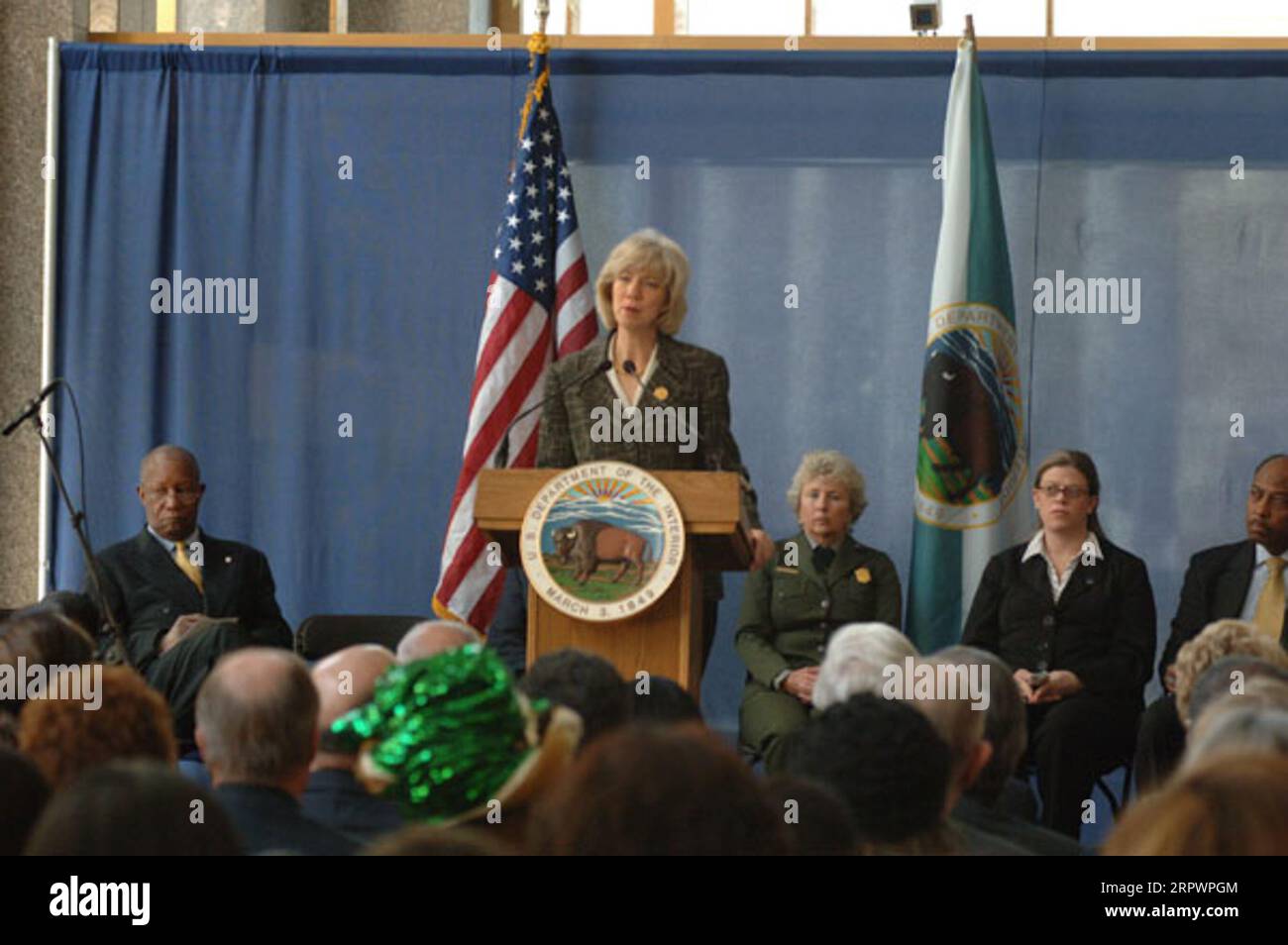 Secretary Gale Norton speaking at ceremony, at the Ted Weiss Federal ...