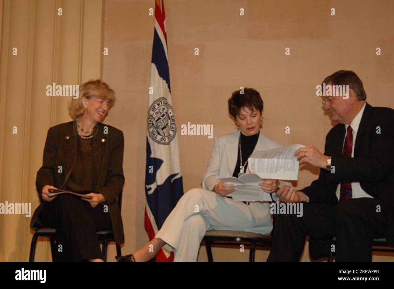Secretary Gale Norton, Wyoming Congresswoman Barbara Cubin, and Wyoming Governor Dave ...