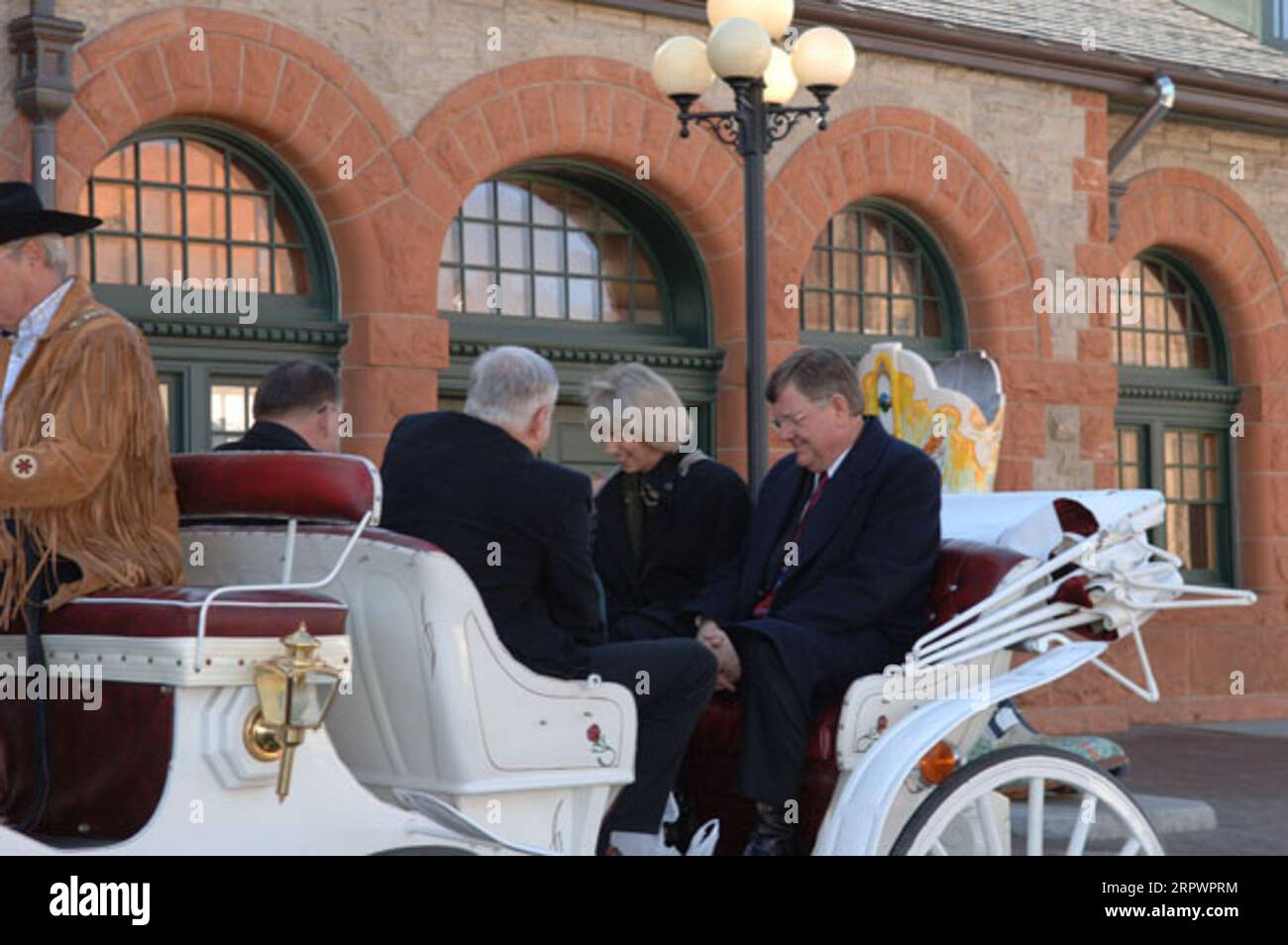 Secretary Gale Norton joining Wyoming Governor Dave Freudenthal, seated ...