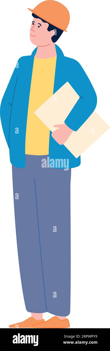 Caucasian man in hard hat Stock Vector Images - Alamy