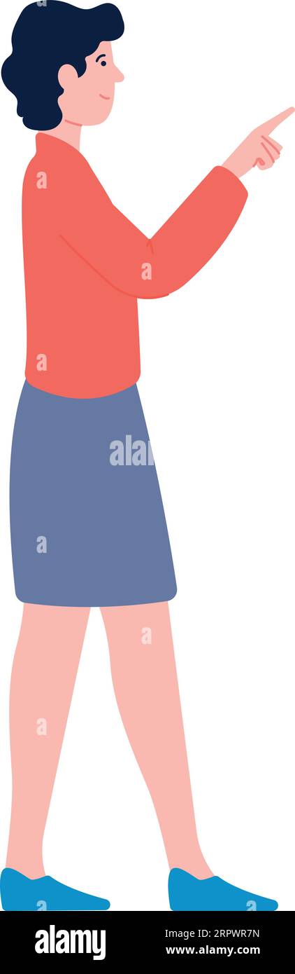 Beautiful female student pointing Stock Vector Images - Alamy