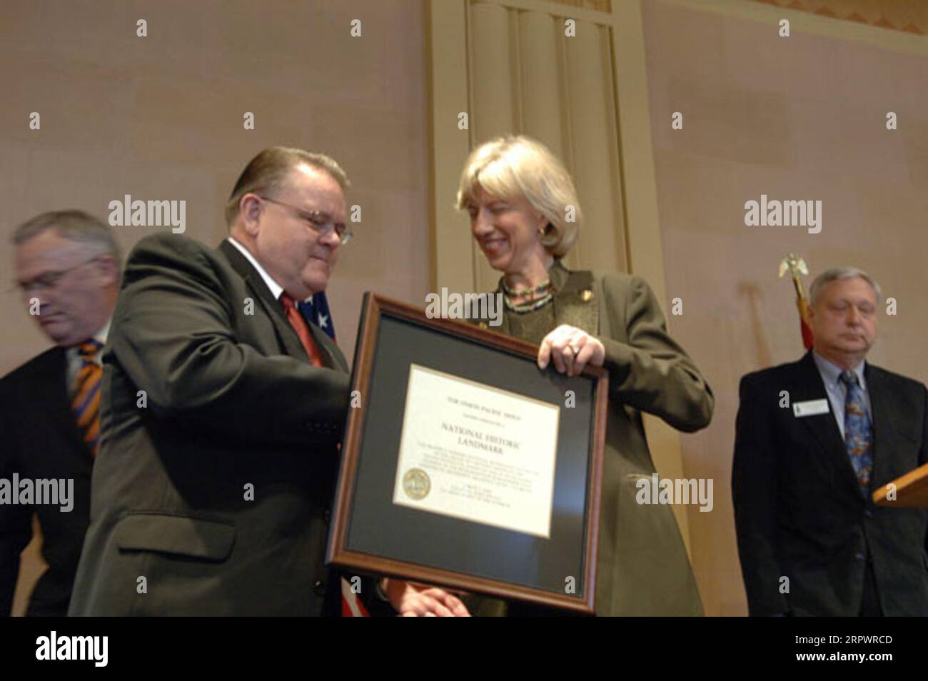 Secretary Gale Norton, right, with Cheyenne, Wyoming Mayor Jack Spiker ...