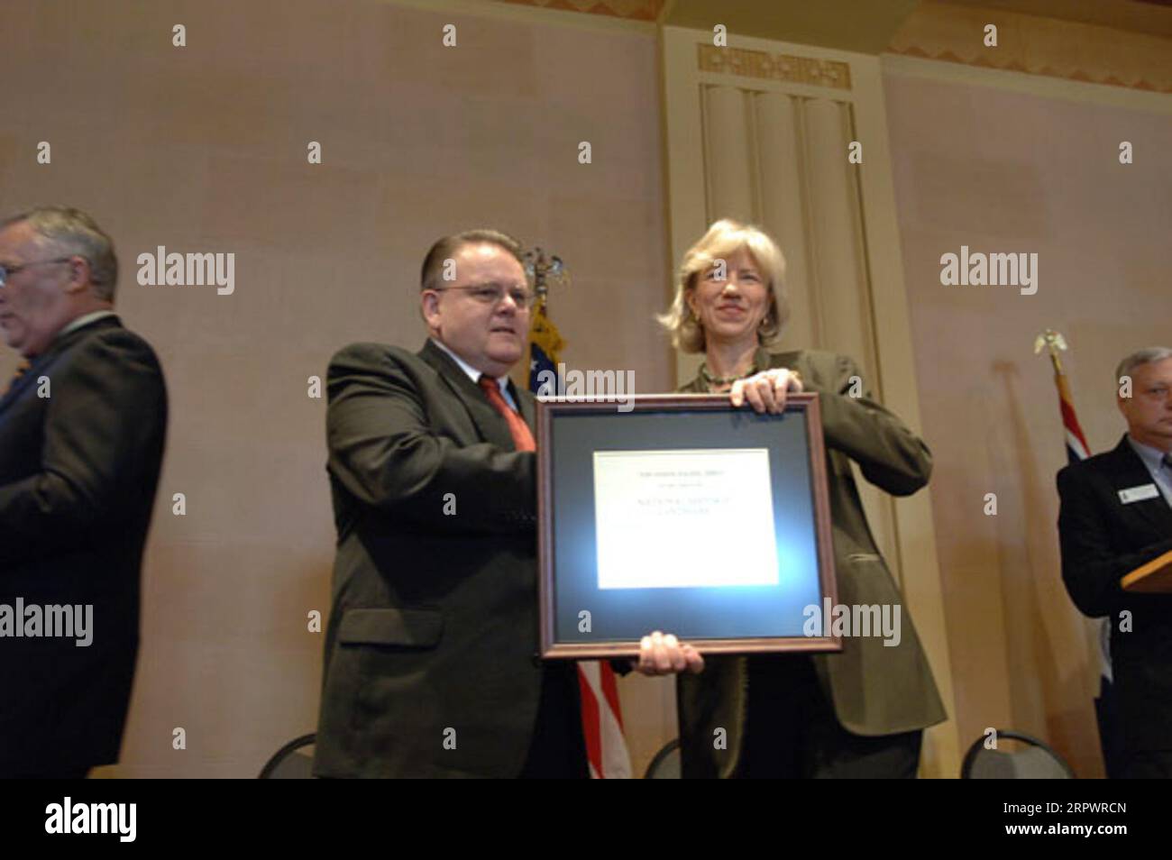 Secretary Gale Norton, right, with Cheyenne, Wyoming Mayor Jack Spiker ...