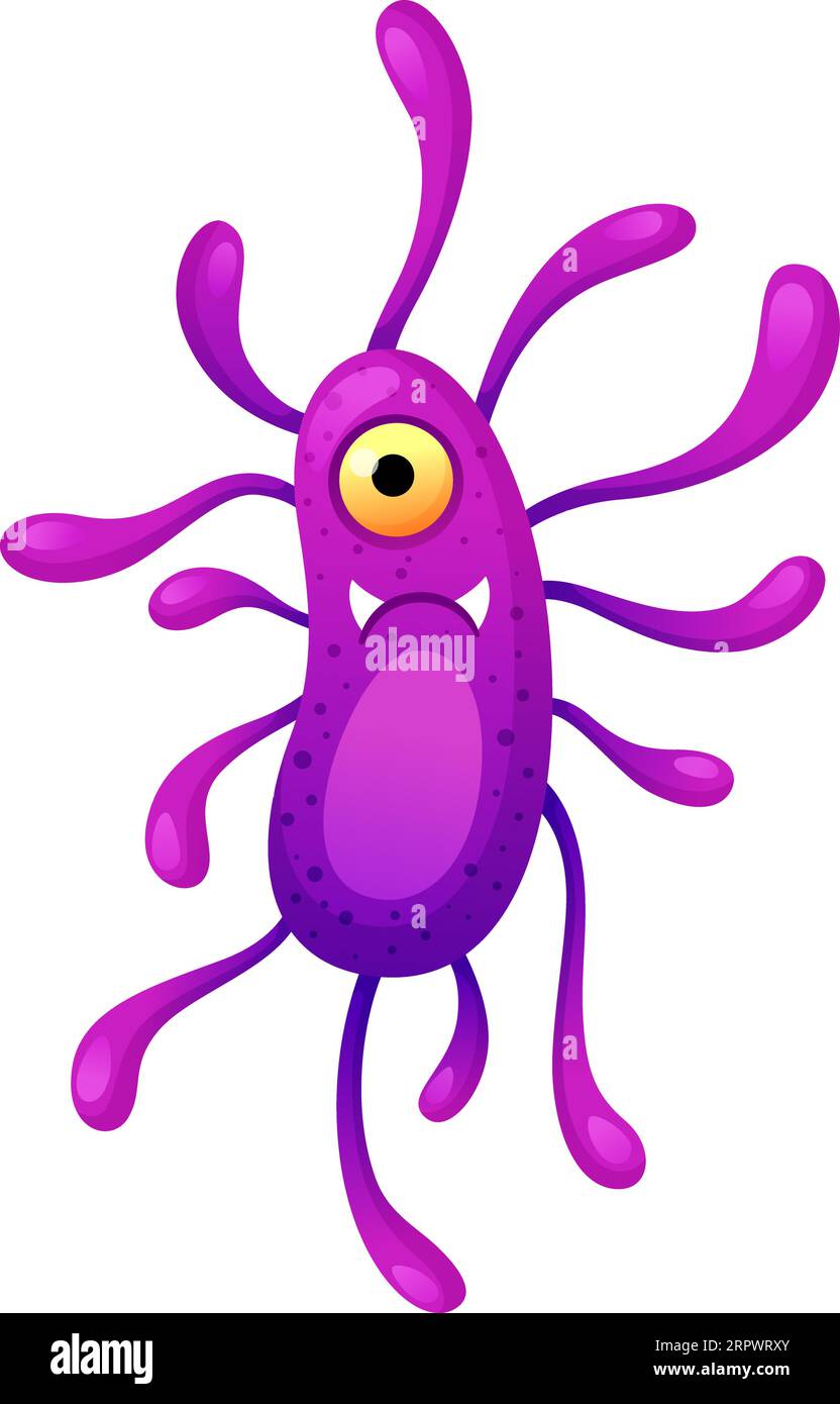 Disease germ character. Cartoon microbe monster mascot Stock Vector ...