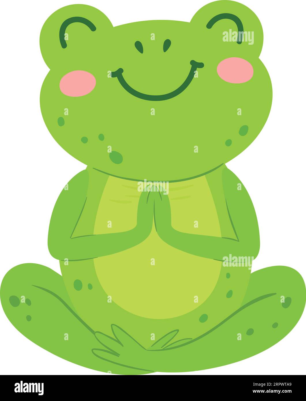 Calm frog in meditation pose. Cute green animal Stock Vector Image & Art - Alamy