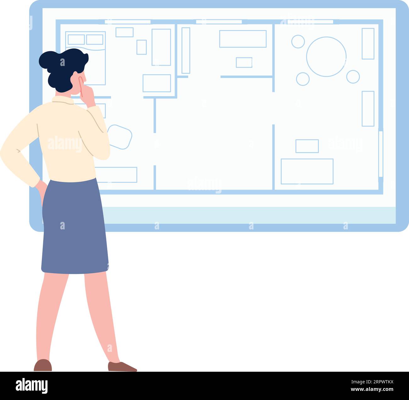 Woman designer house plan Stock Vector Images - Alamy