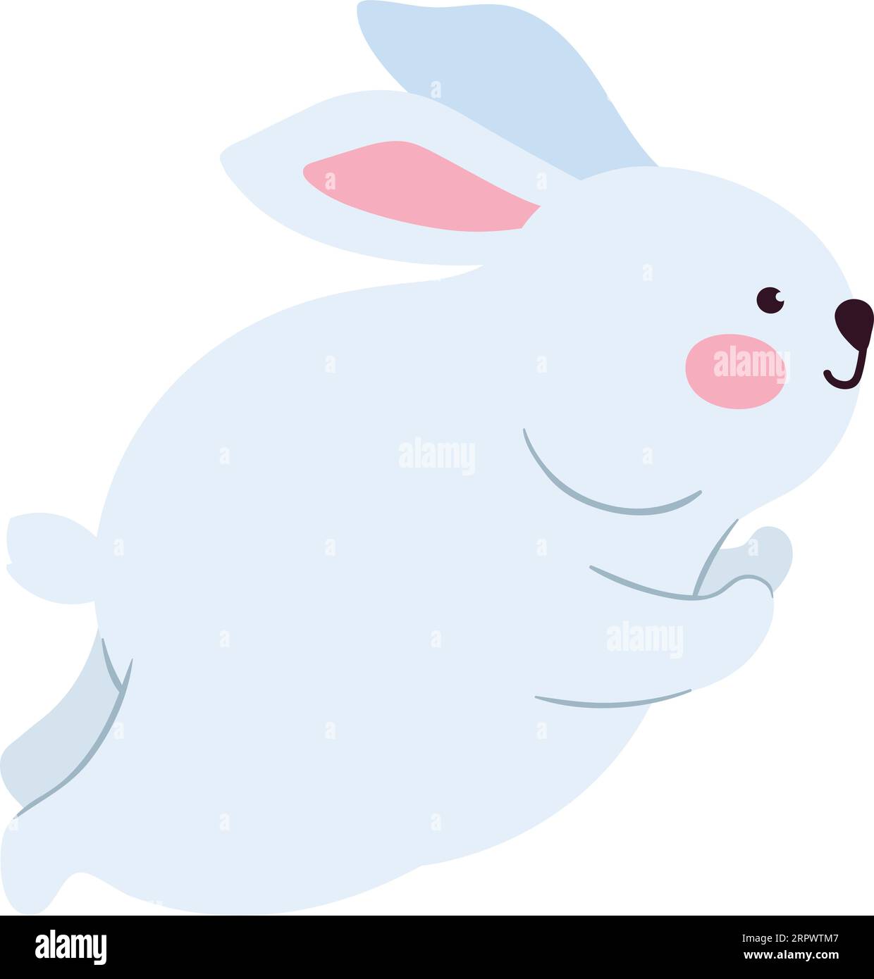 Jumping rabbit. Cheerful bunny. Joyful animal character Stock Vector ...